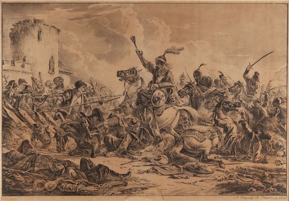 Aleksandr‏ Orlowski | Bitwa Gruzinów z góralami (1826) | MutualArt