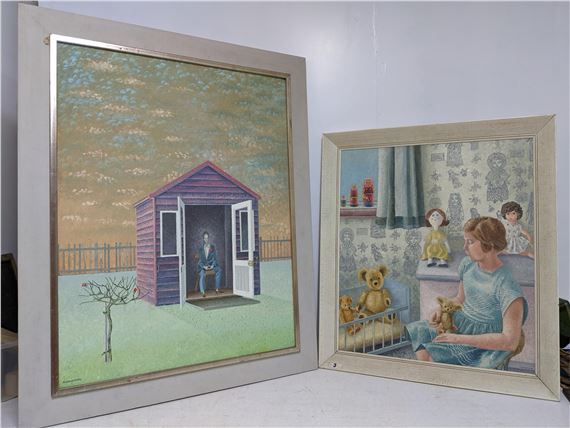 Elizabeth A. Lampson | Elizabeth A Lampson - two large framed oil ...