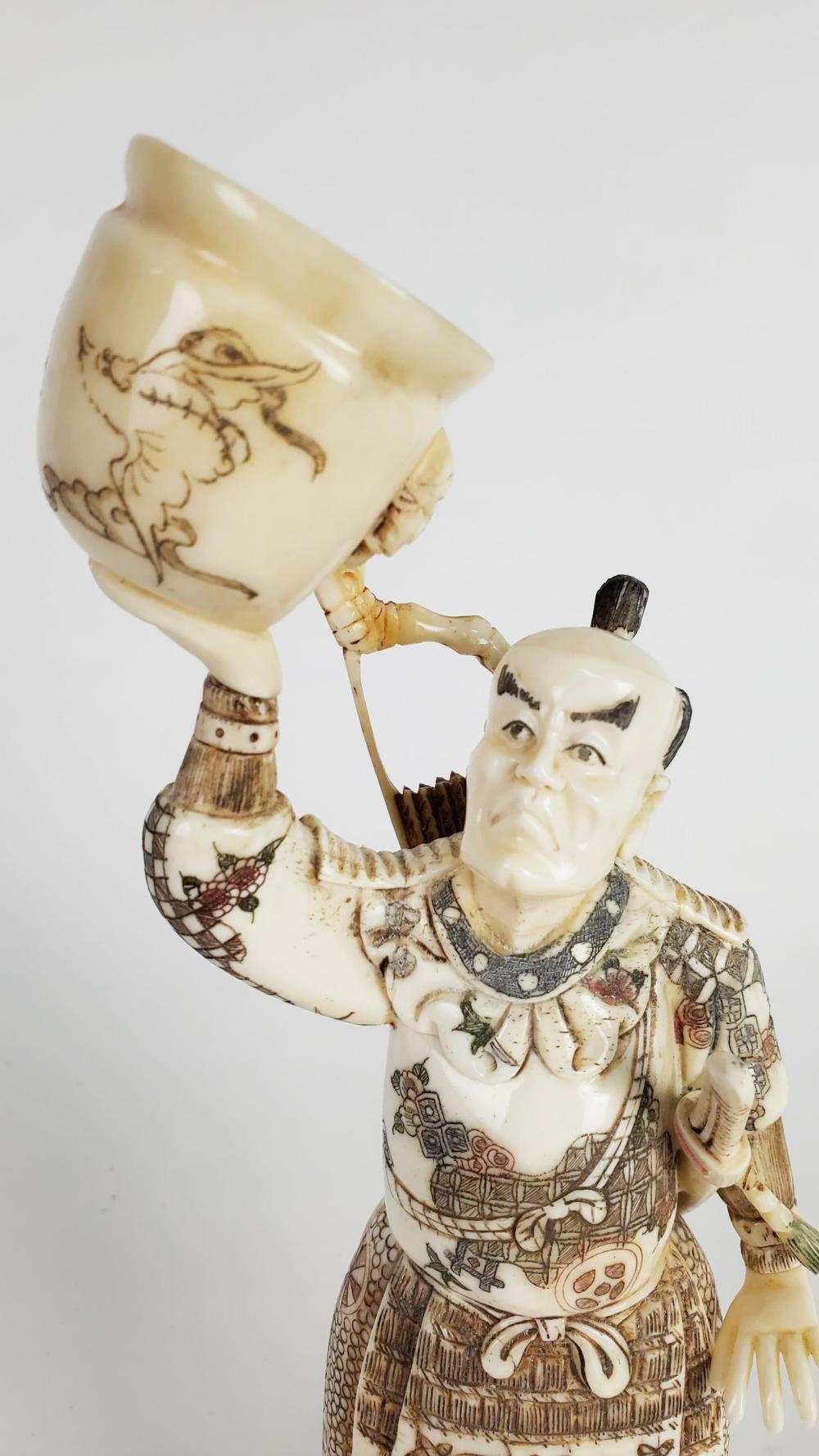 Japanese School | A Japanese Bone Standing Samurai with Quiver and ...