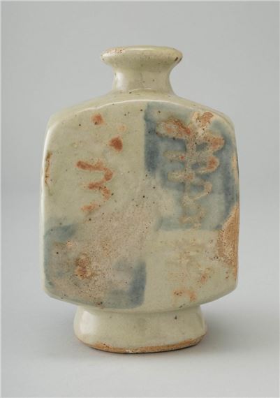 Bernard Howell Leach | a stoneware pottery bottle vase, the grey glazed ...