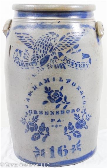 Hamilton | 16G HAMILTON EAGLE POTTERY PA STONEWARE JAR (2025) | MutualArt