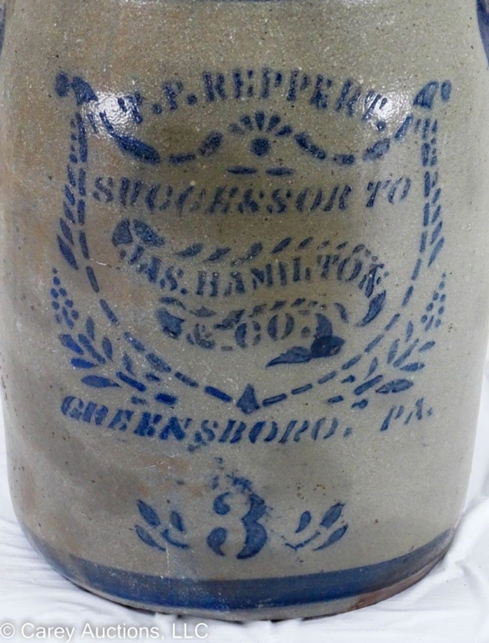 Hamilton | 3 GAL REPPERT SUCCESSOR STENCILED CROCK (19) | MutualArt