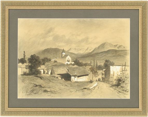 German School, 19th Century | 1885 German Graphite Drawing of Rural ...