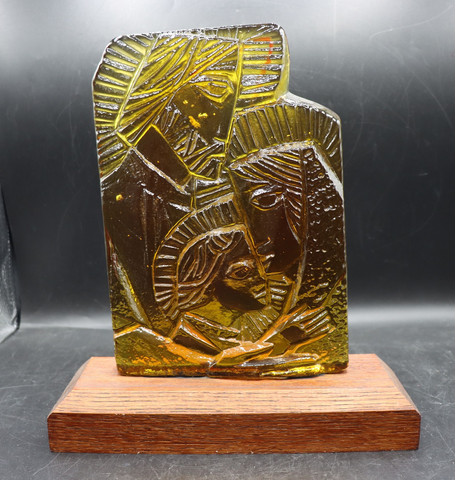 Done Sheppherd | Mid-Century Modern Blenko Holy Family Amber Glass ...