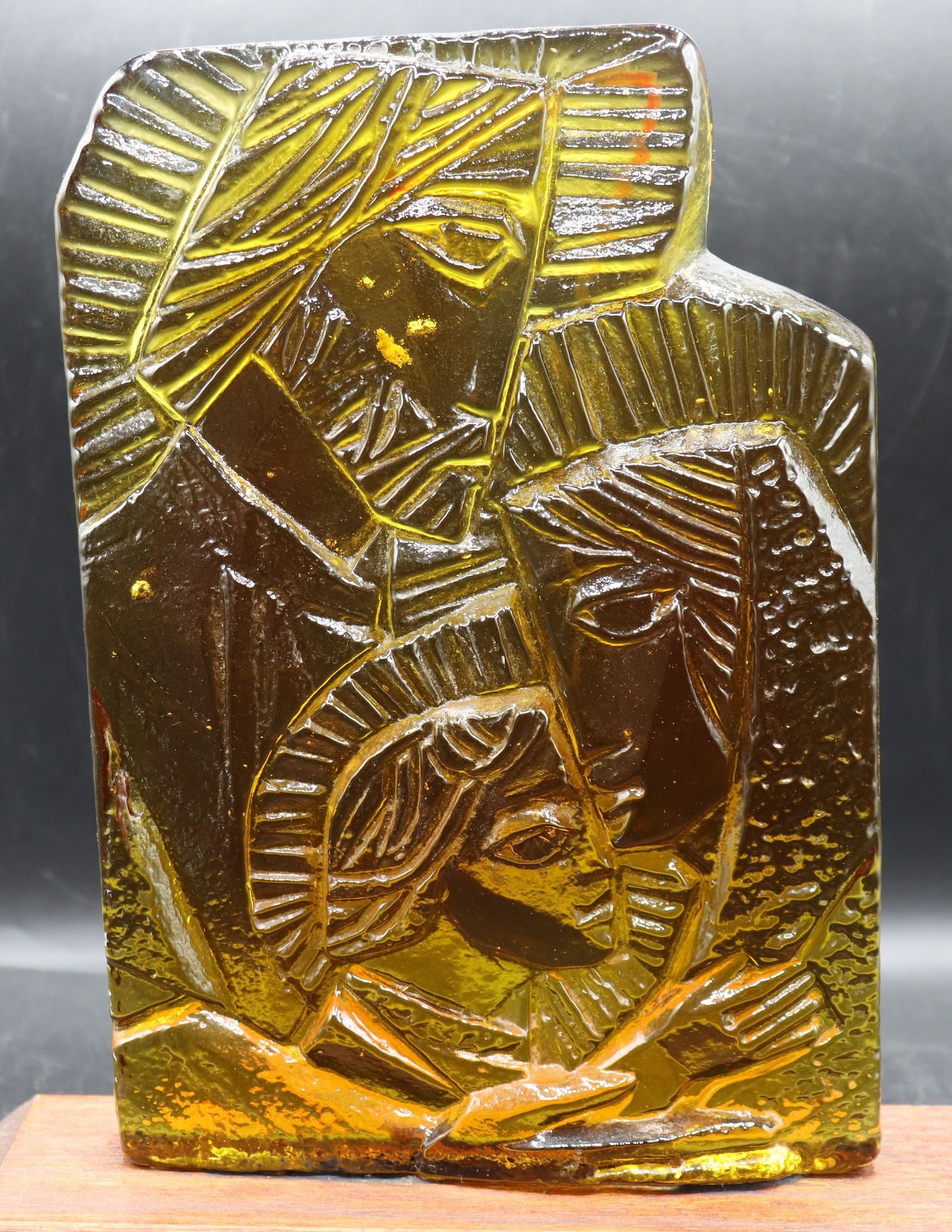 Done Sheppherd | Mid-Century Modern Blenko Holy Family Amber Glass ...