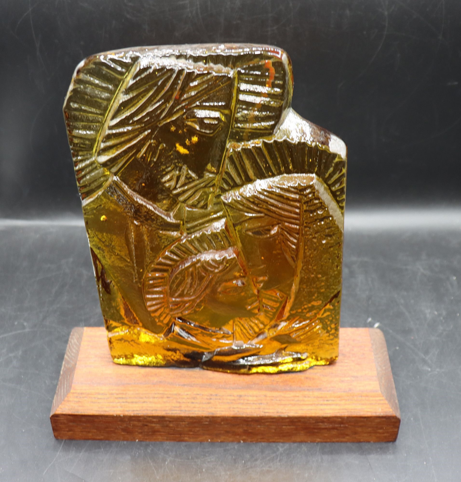 Done Sheppherd | Mid-Century Modern Blenko Holy Family Amber Glass ...