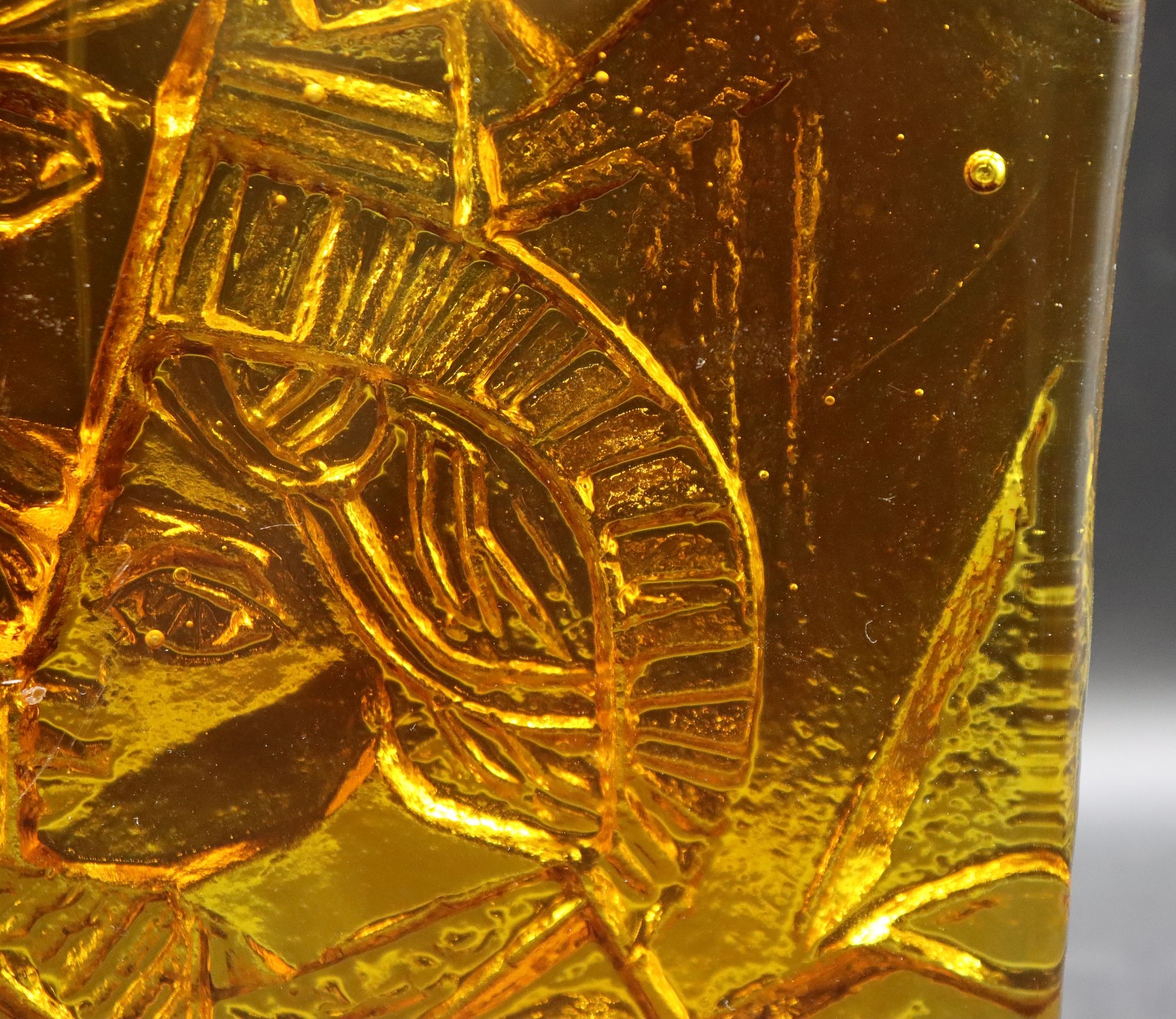 Done Sheppherd | Mid-Century Modern Blenko Holy Family Amber Glass ...
