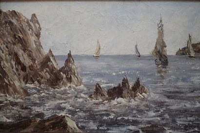 Pierre Arnaud | Voiliers en mer et rochers | MutualArt