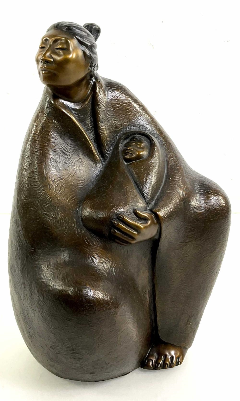 Martha Pettigrew | Bronze Seated With Child | MutualArt