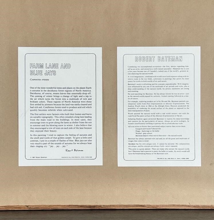 Robert Bateman | Robert Bateman Farm Lane and Blue Jays Print | MutualArt