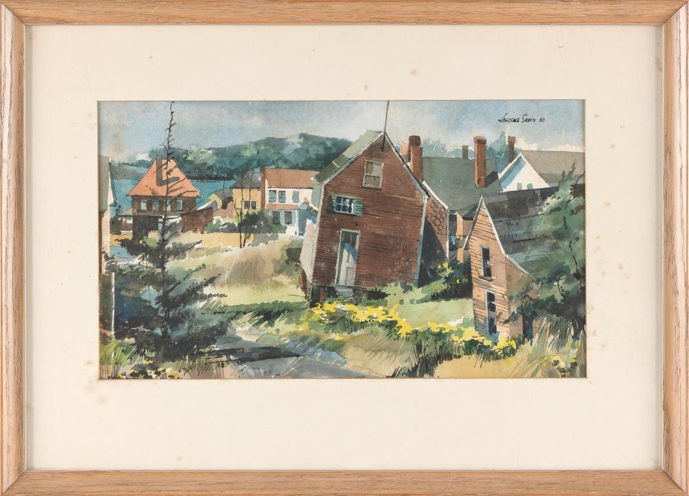 Laurence Sisson | Houses on the harbor (1950) | MutualArt