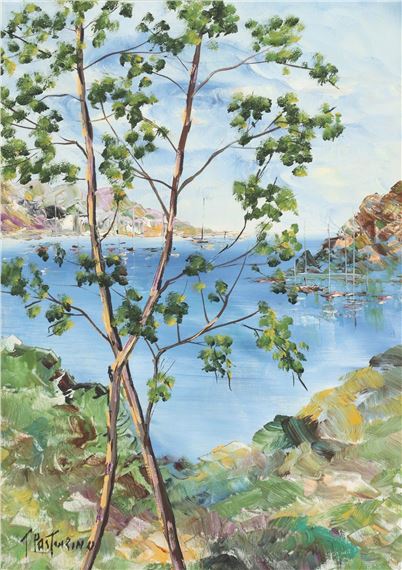 Teresio Pastorino | Shoreline with Sailboats | MutualArt
