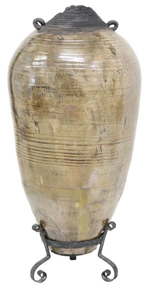 Joseph Woodford | Contemporary studio pottery Raku floor vase | MutualArt