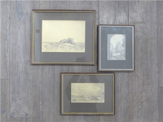 Leonard Russell Squirrell | Three framed and glazed pencil drawings ...