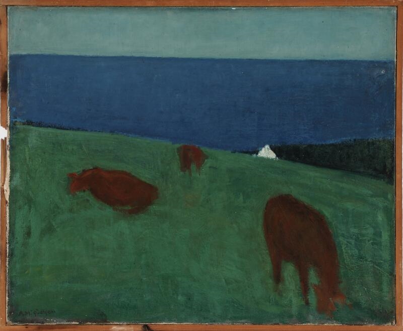 Axel Munch | View towards the sea with grazing cows | MutualArt