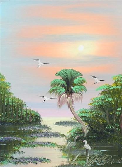 Florida Highwaymen | AL BLACK FLORIDA HIGHWAYMEN SUNSET (1296) | MutualArt