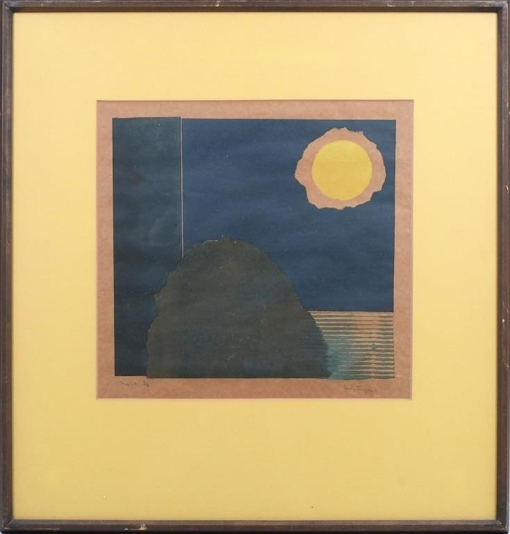 Judy Targan | Three MCM Linoleum Block Prints 1) “Trees” (67) | MutualArt