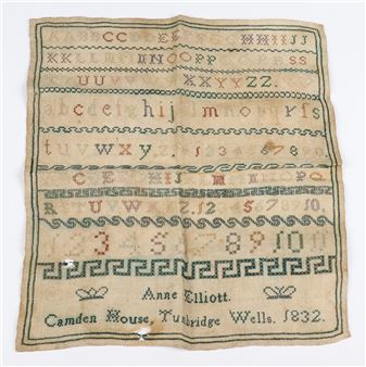 Anne Elliott | Sampler with alphabets, numbers (19th Century) | MutualArt