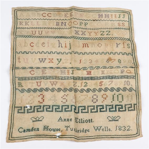 Anne Elliott | Sampler with alphabets, numbers (19th Century) | MutualArt