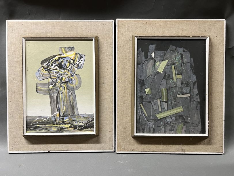 Allen Daniel | Allen Daniel Abstract Pair of mixed techniques on panel ...