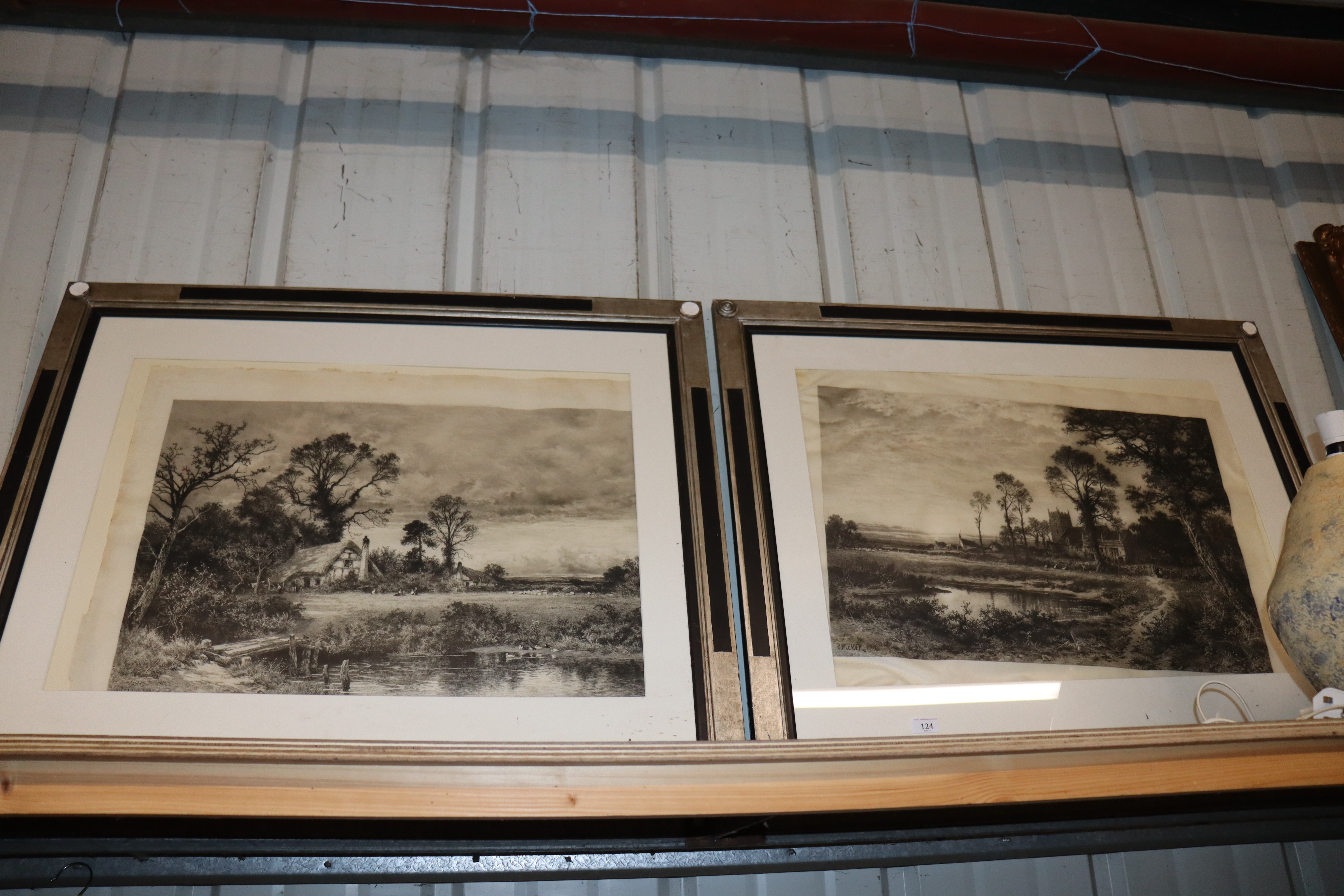 Benjamin Williams Leader | pencil signed pair of black and white prints ...