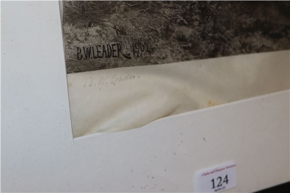 Benjamin Williams Leader | pencil signed pair of black and white prints ...
