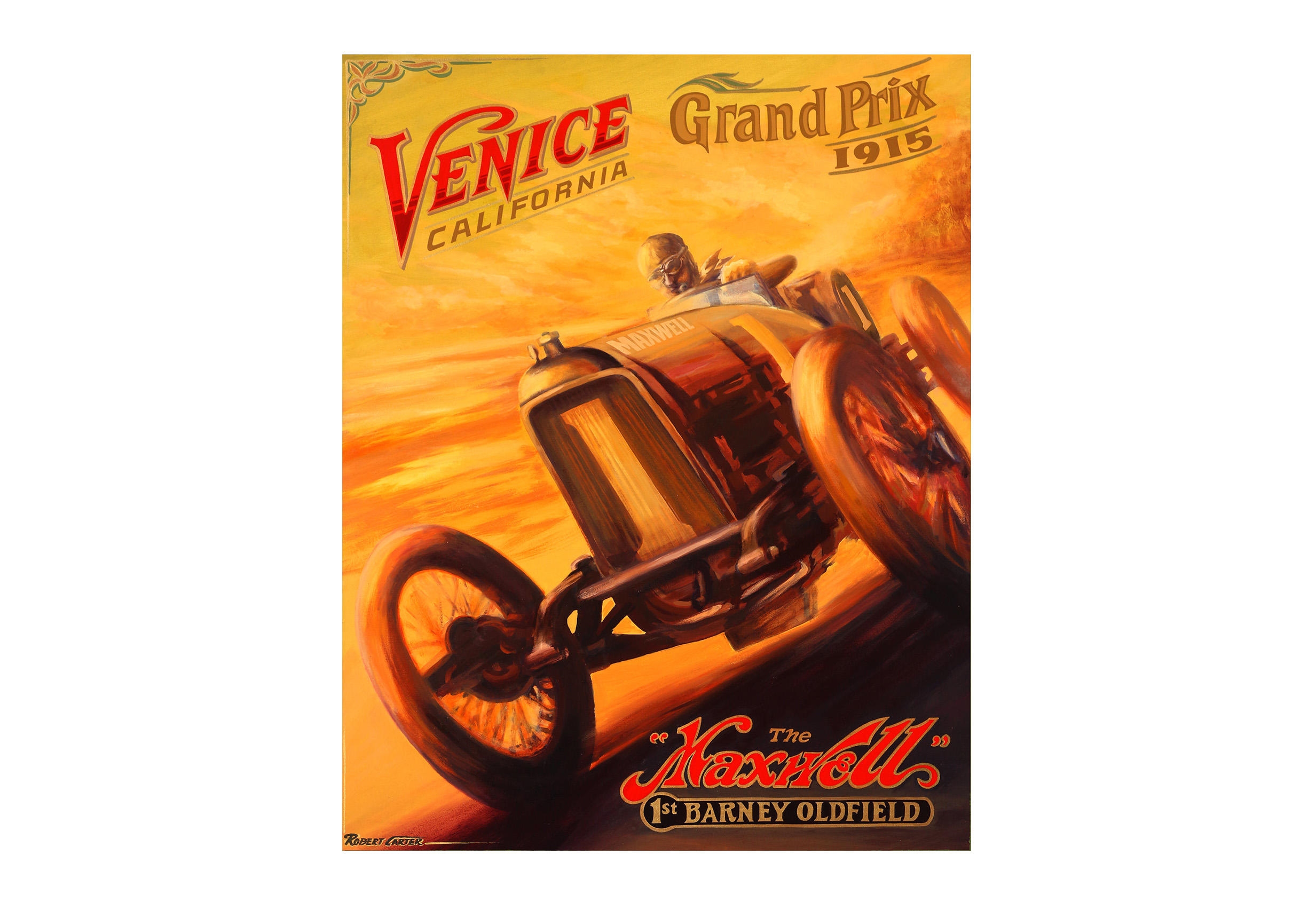 Robert Carter | Barney Oldfield 1915 Venice, oil painting by Robert ...