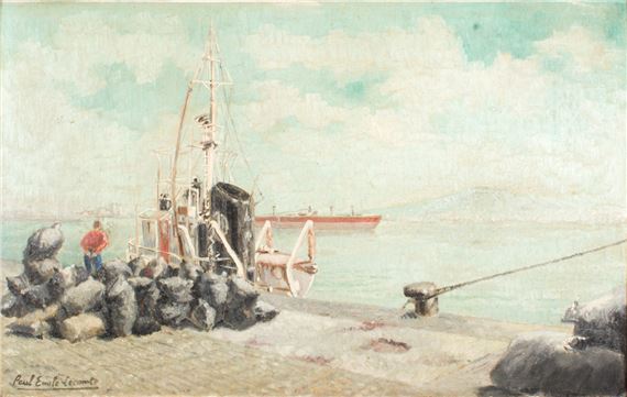 Paul Emile Lecomte | Harbor Scene | MutualArt
