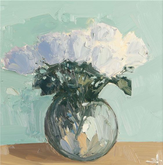 Vivek Mandalia | Lot 326 - Vivek Mandalia, 'WHITE ROSES IN A VASE ...