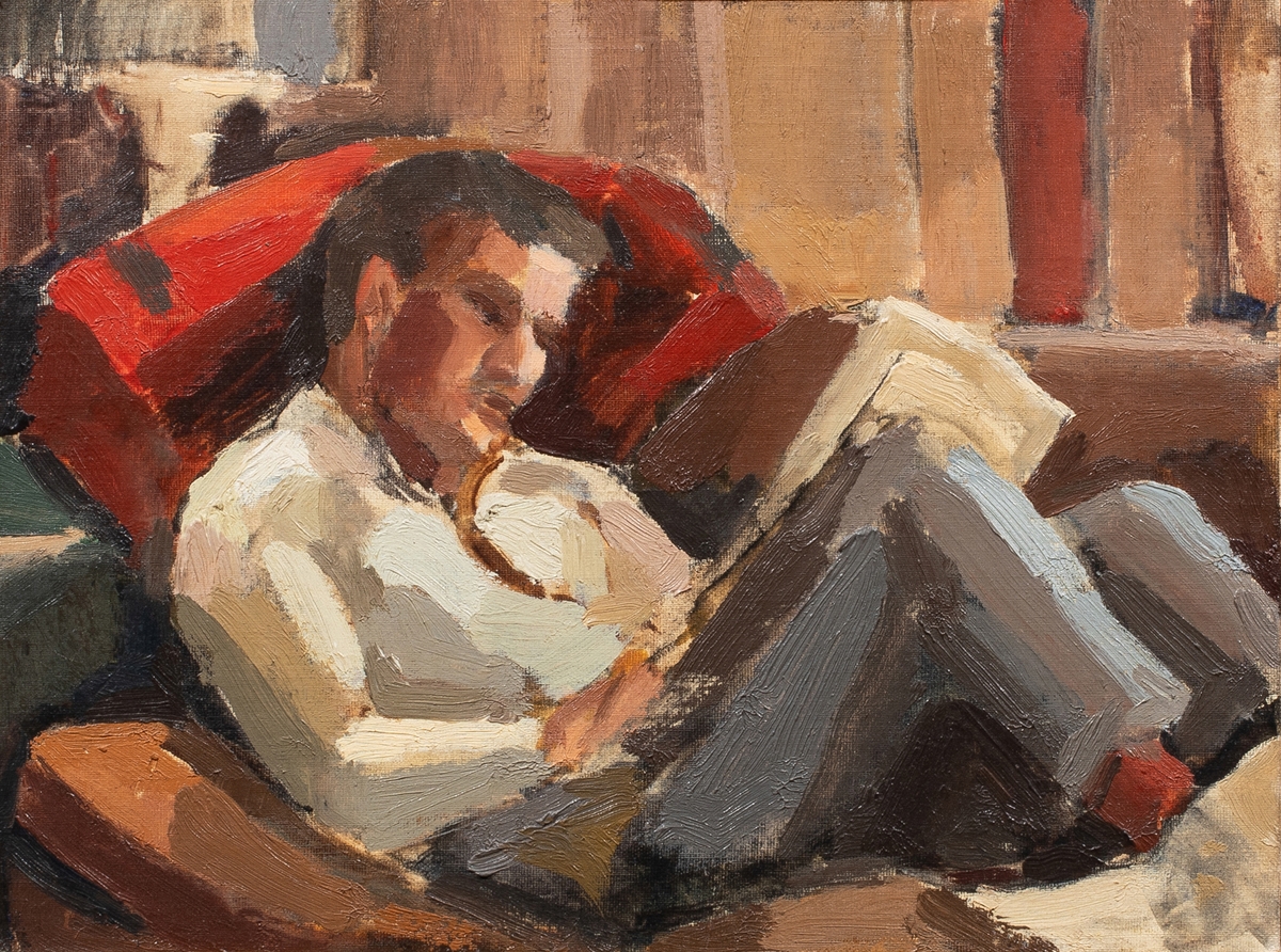 Mason Wells | Man Reading | MutualArt