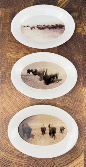 Laton Alton Huffman | LA Huffman Westernware Buffalo Serving Plates ...