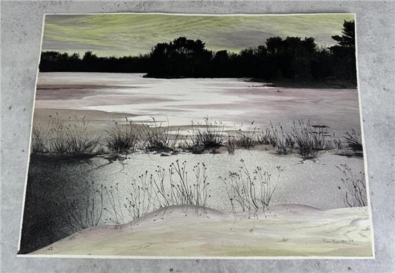 Ken Weaver | Ken Weaver Lonesome Pond Watercolor Painting | MutualArt