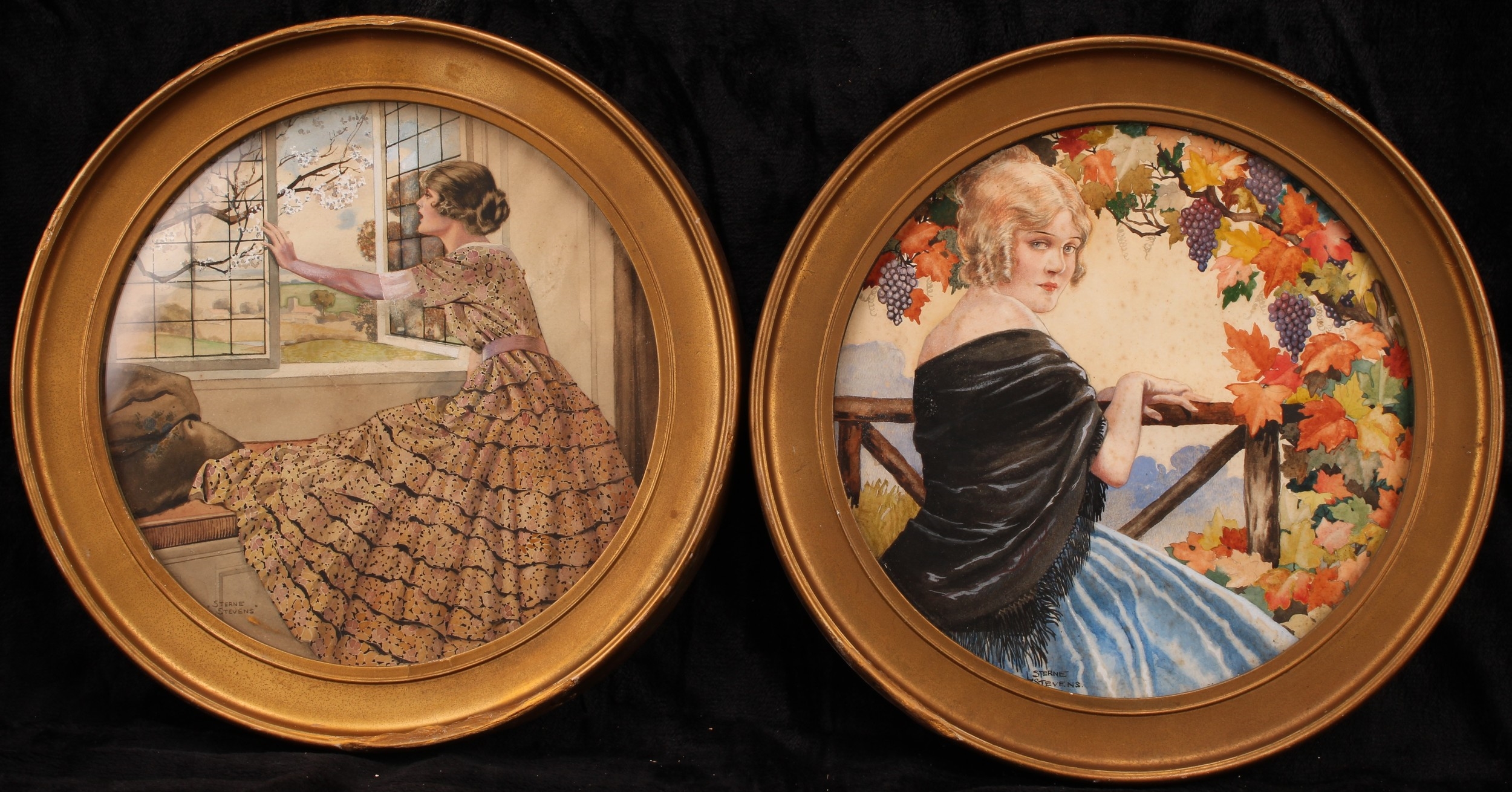 Lawrence Sterne Stevens | a pair, Lady with Grapevines and Lady with ...