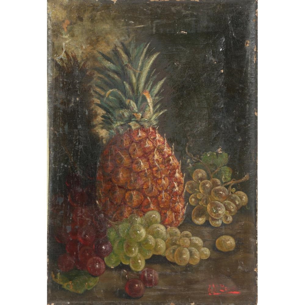 George W. Drew | pineapple and grapes still life (1875) | MutualArt