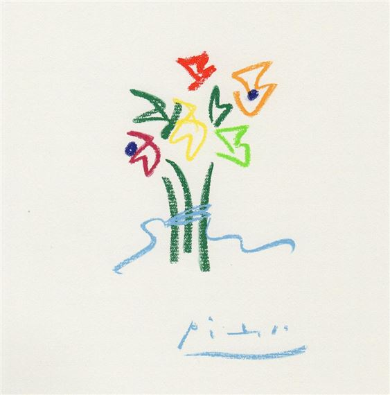 Pablo Picasso | 1968 After Pablo Picasso Color Lithograph Flower ...