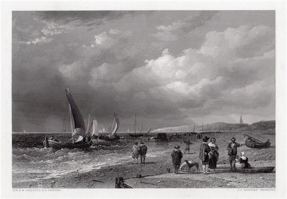 John Calcott Horsley | John Callcott Horsley 1800s Engraving Sea-Shore ...