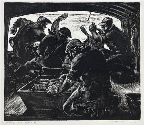 Robert Von Neumann | Putting out the Perch Nets | MutualArt