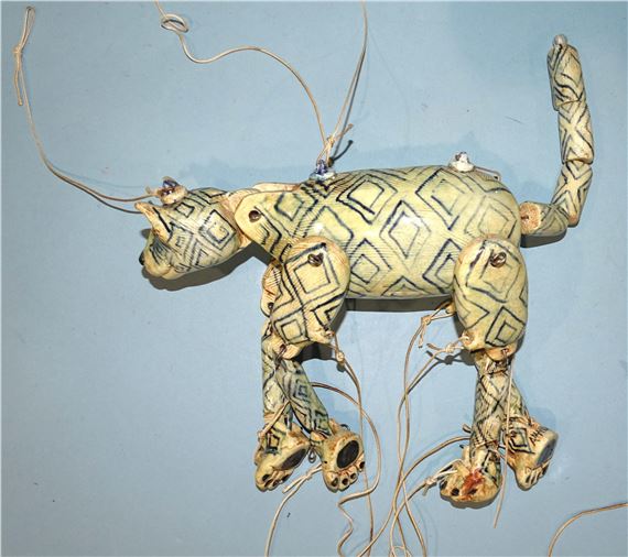 Amanda Popham | an articulated stoneware marionette modelled as a cat ...