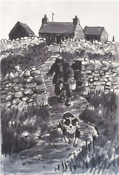 Kyffin Williams | Man with bucket (1999) | MutualArt