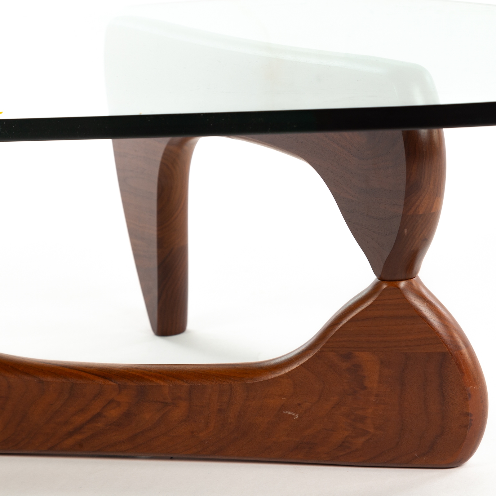 Isamu Noguchi | Isamu Noguchi Style Walnut Glass Top Coffee Table | MutualArt
