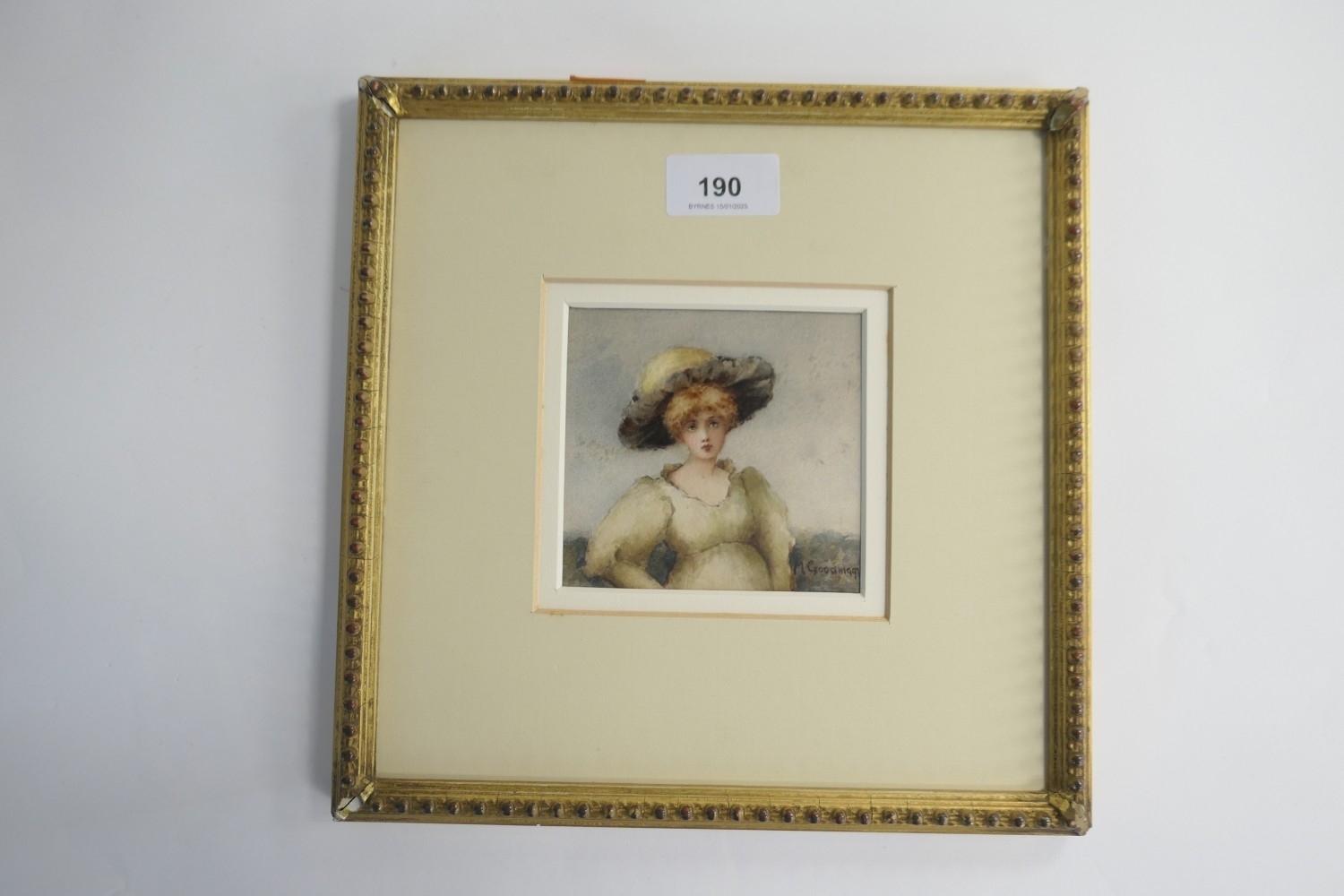 Maud Goodman | Portrait of a young girl in a wide brimmed hat | MutualArt