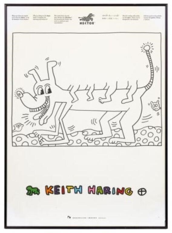 Keith Haring | Framed Keith Haring Coloring Page of a Dog | MutualArt