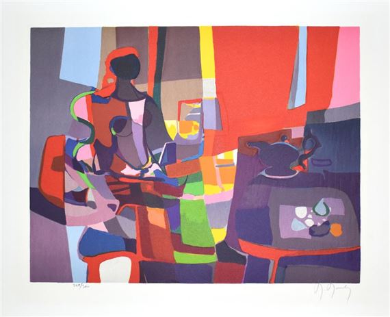 Marcel Mouly | Marcel Mouly Hand signed Lithograph The Writer | MutualArt
