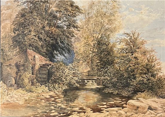 Alexander Handcock | large watermill landscape (1853) | MutualArt