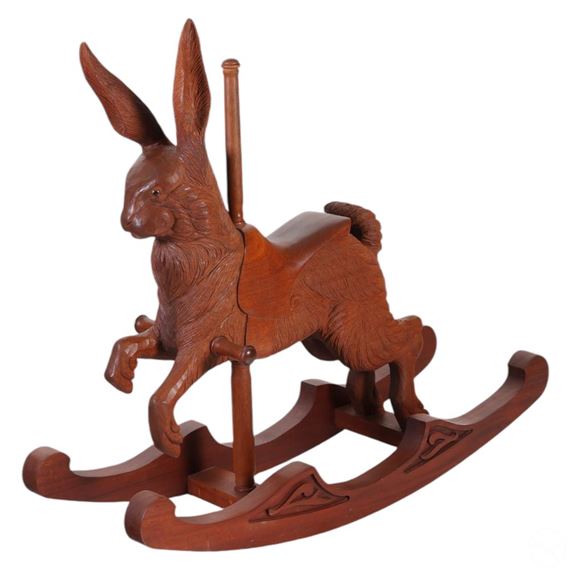Joe Leonard | Joe Leonard b.1948 Wood Rocking Carousel Rabbit | MutualArt