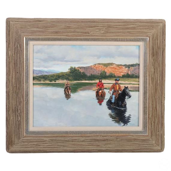 Ken Laager | Ken Laager b1953 River Reconnaissance Oil Painting | MutualArt