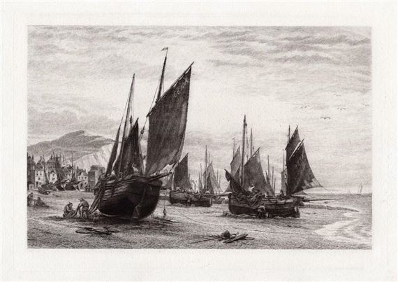 James Dobie | Fishing Boats At Hastings (1882) | MutualArt