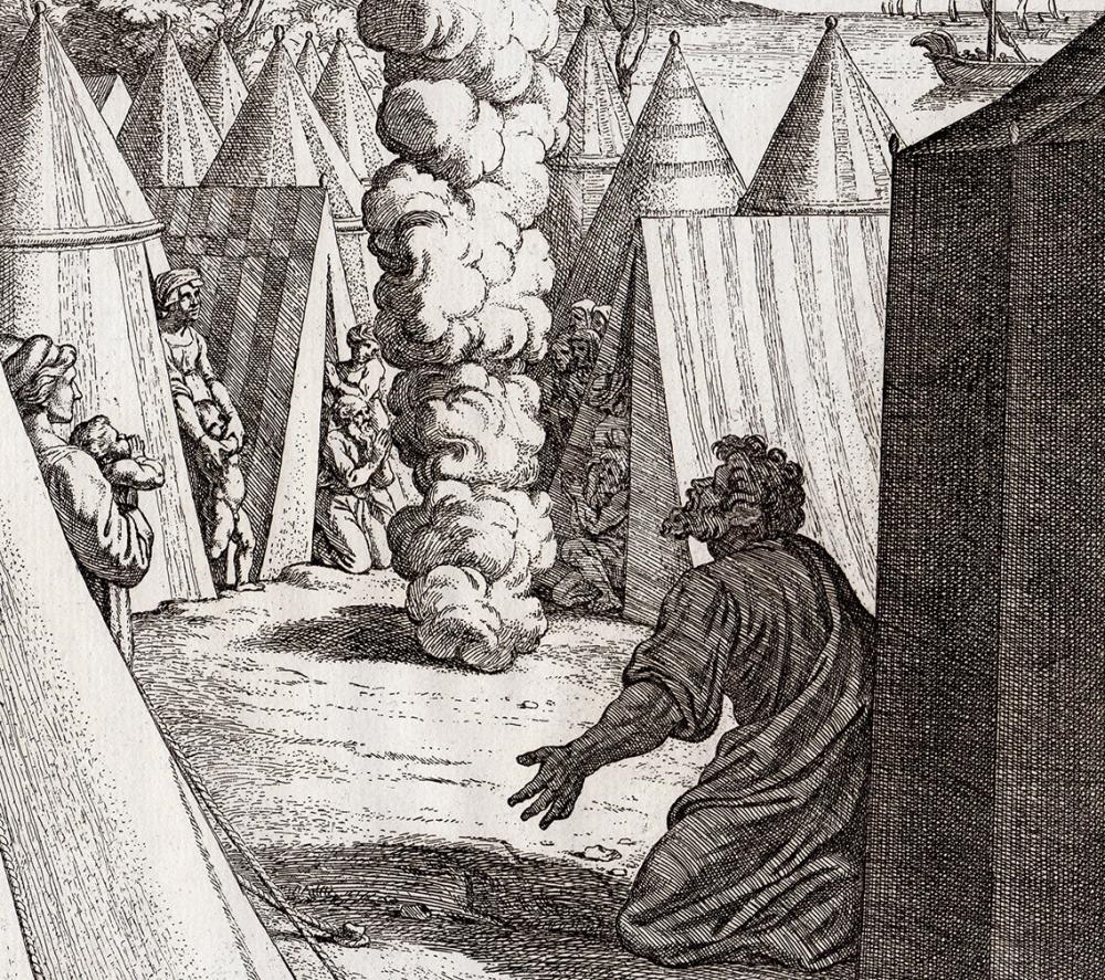 Raffaello Sanzio | Raphael 1649 Engraving Vatican Moses speaks with god ...