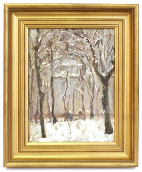 Herand Gulbenkian | Herand Gulbenkian dit Arbres sous la neige Huile ...