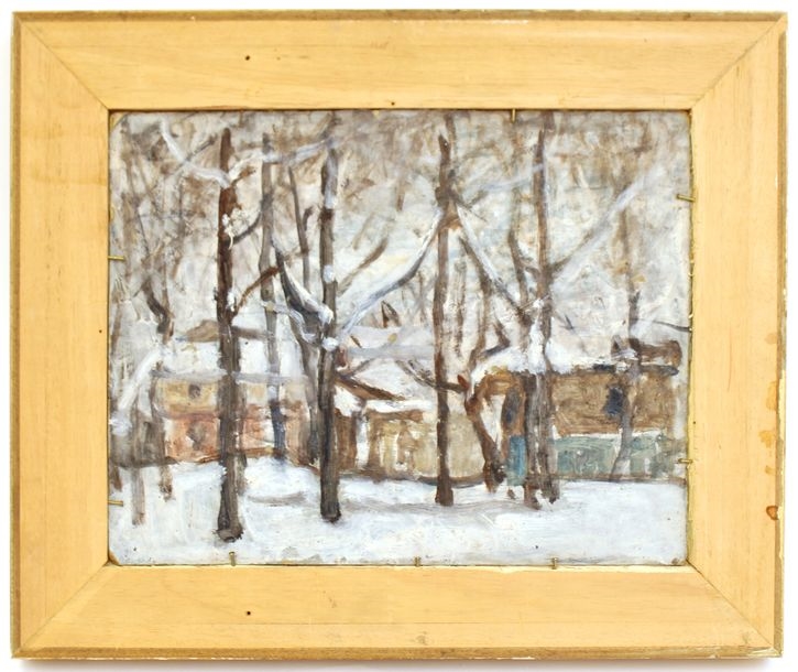 Herand Gulbenkian | Herand Gulbenkian dit Arbres sous la neige Huile ...